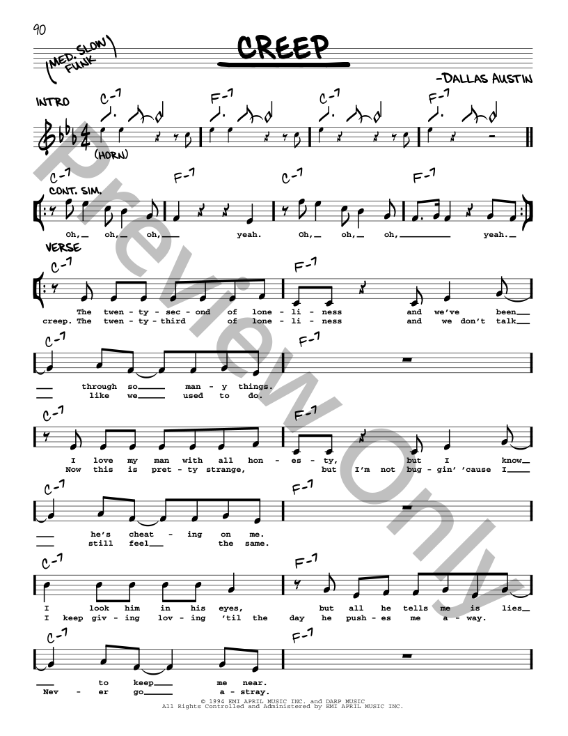 Creep P/V/G Sheet Music | J.W. Pepper