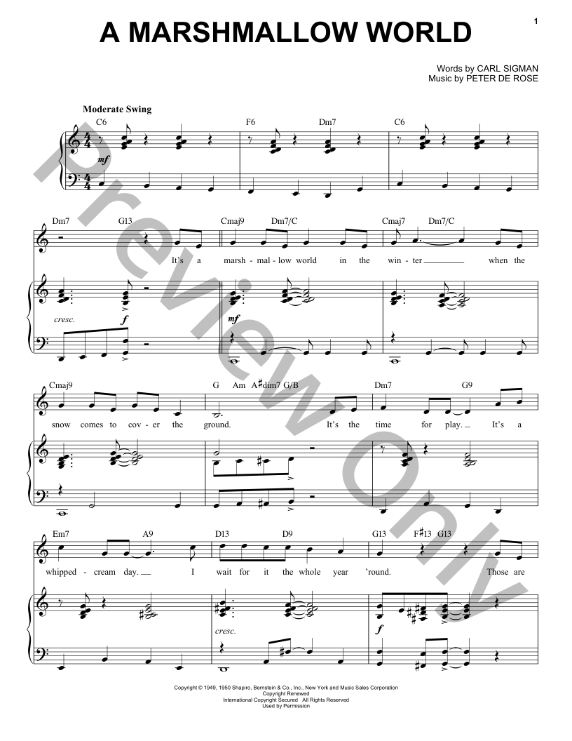 A Marshmallow World (Jazz Version) P/V/G Sheet Music | J.W. Pepper