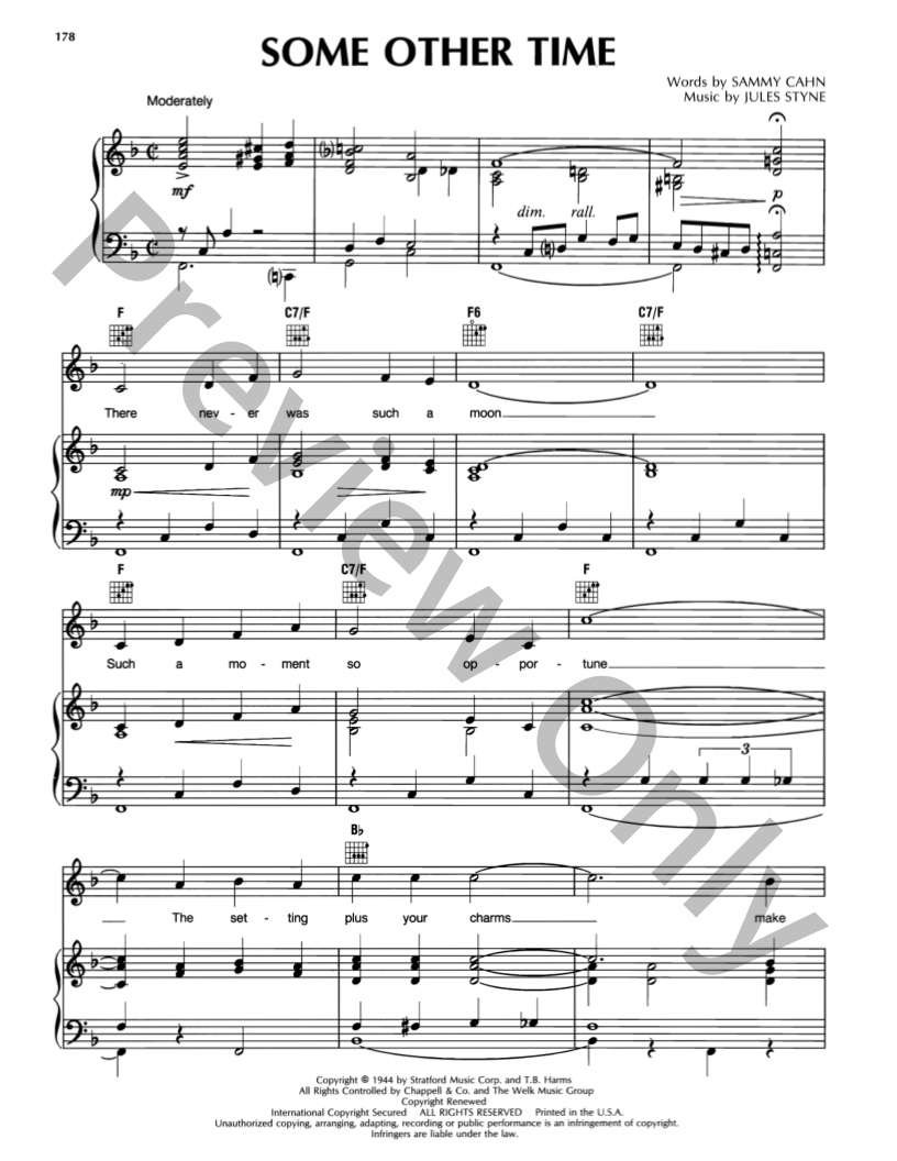 Some Other Time P/V/G Sheet Music | J.W. Pepper