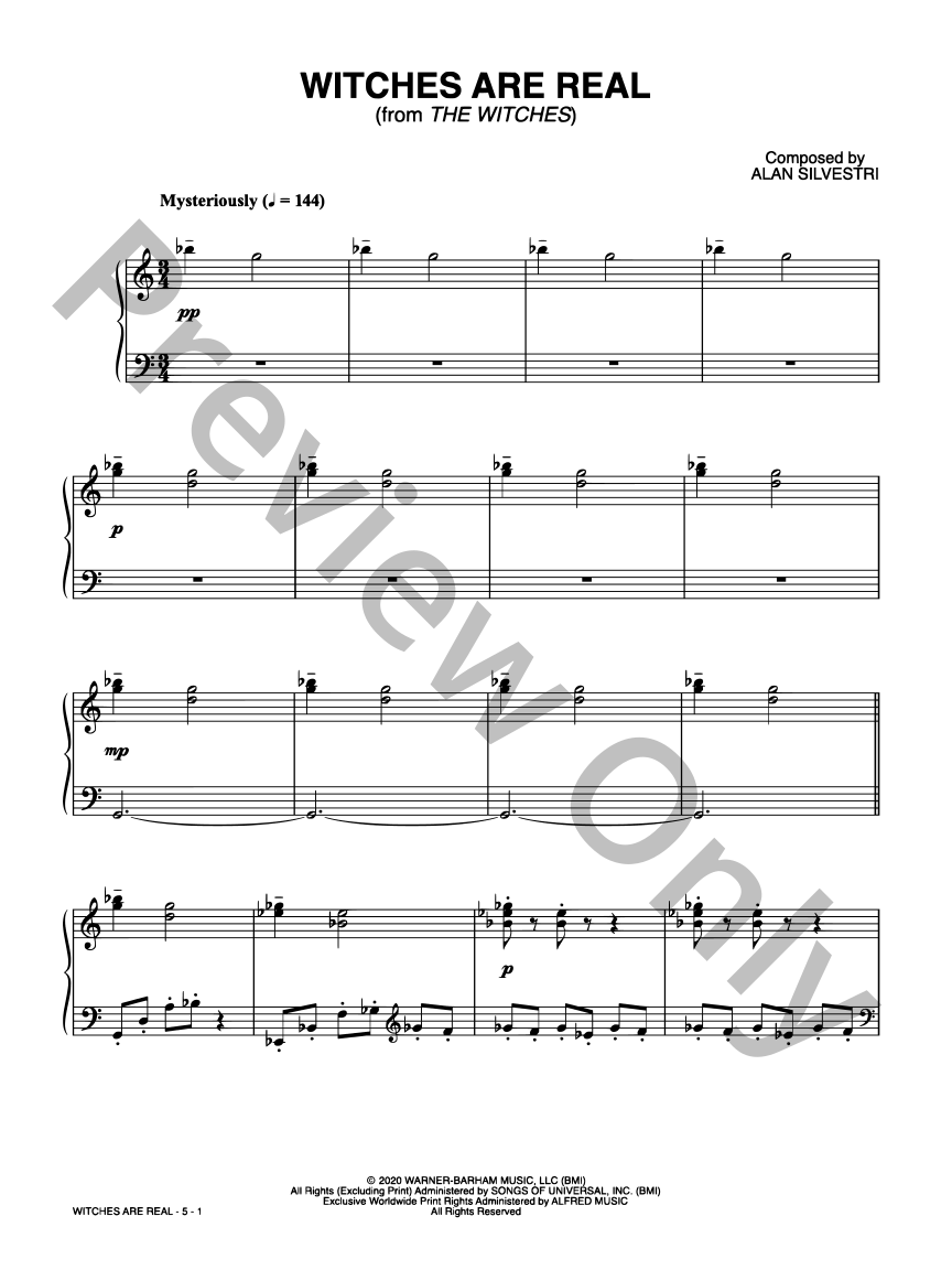 Witches Are Real Piano Sheet Music | J.W. Pepper