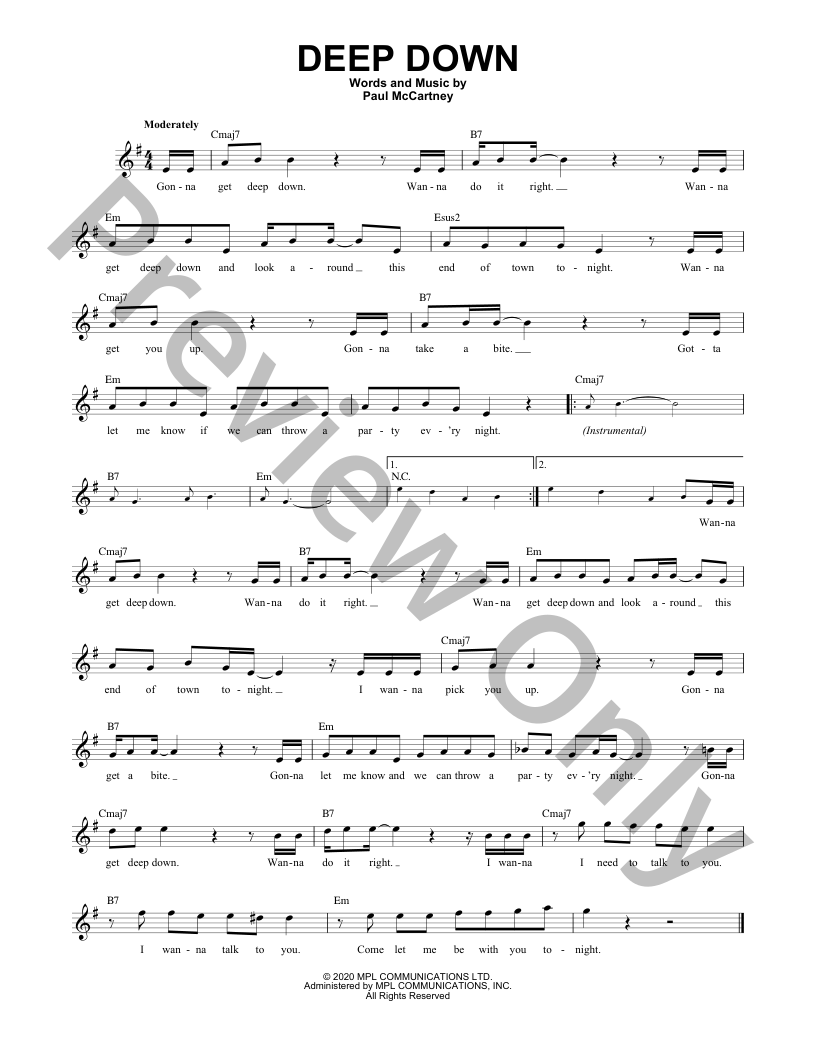 Deep Down | J.W. Pepper