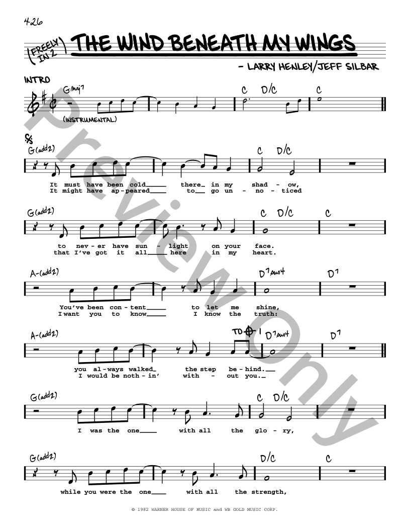 The Wind Beneath My Wings | J.W. Pepper