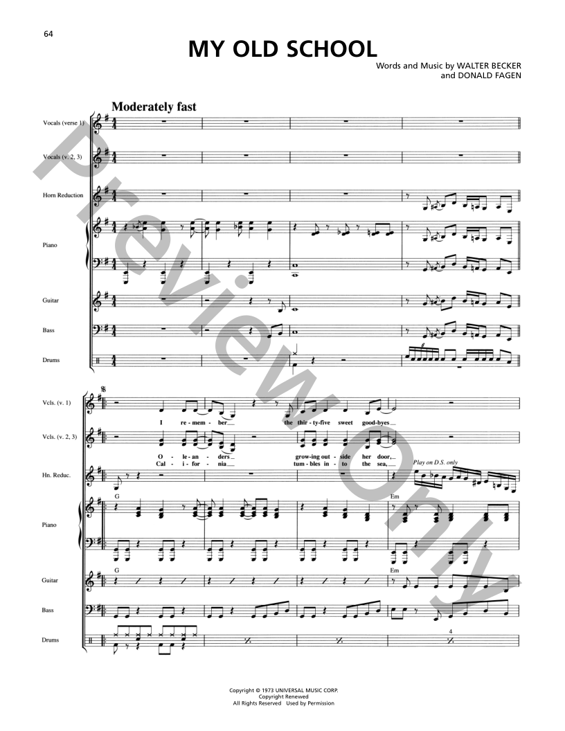 My Old School P/V/G Sheet Music | J.W. Pepper
