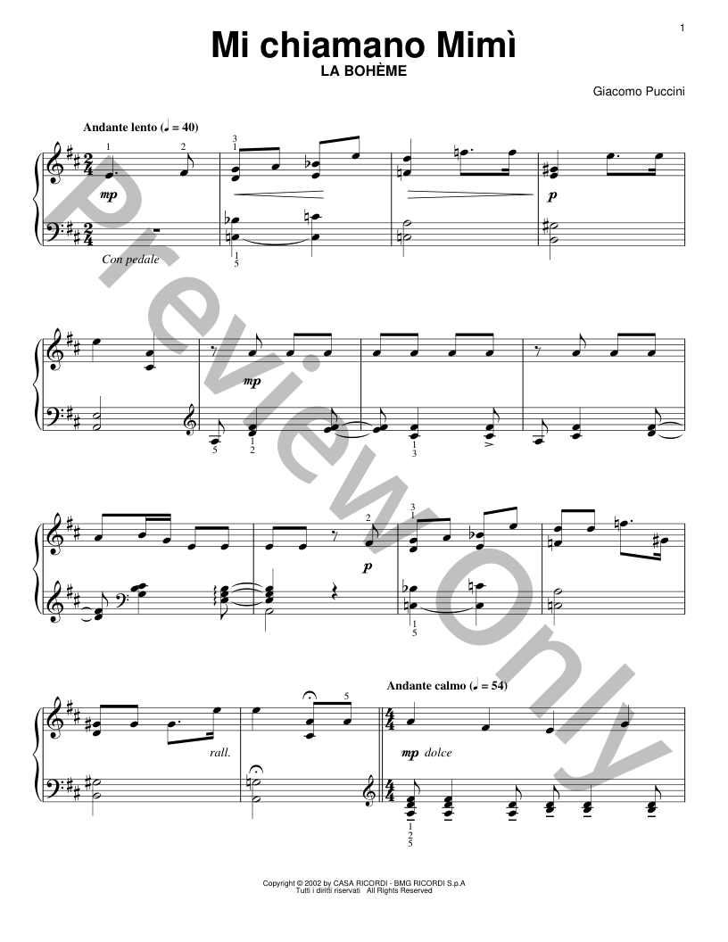 Mi Chiamano Mimi | J.W. Pepper