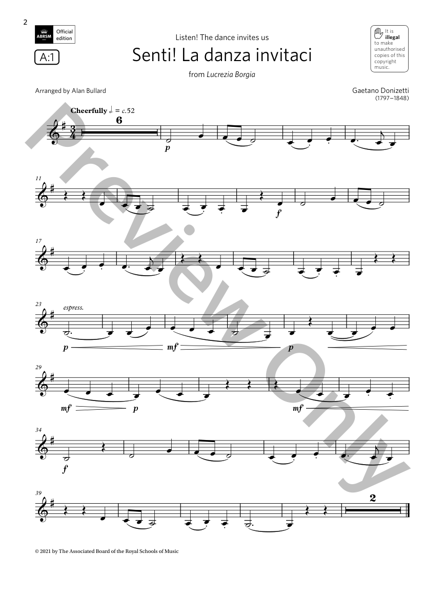 Senti! La danza invitaci Clarinet Solo EPRINT Sheet Music | J.W. Pepper