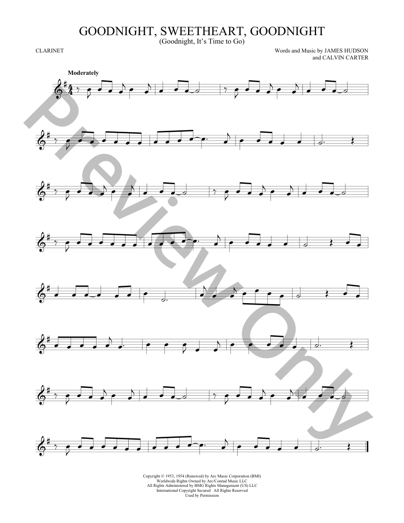 Goodnight, Sweetheart, Goodnight (Goodnight, It's Time To Go) | J.W. Pepper