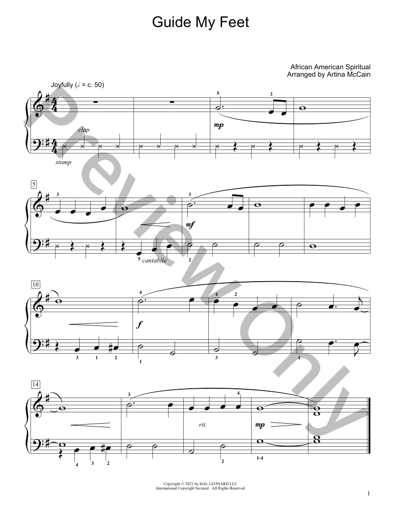 Guide My Feet Piano Sheet Music | J.W. Pepper