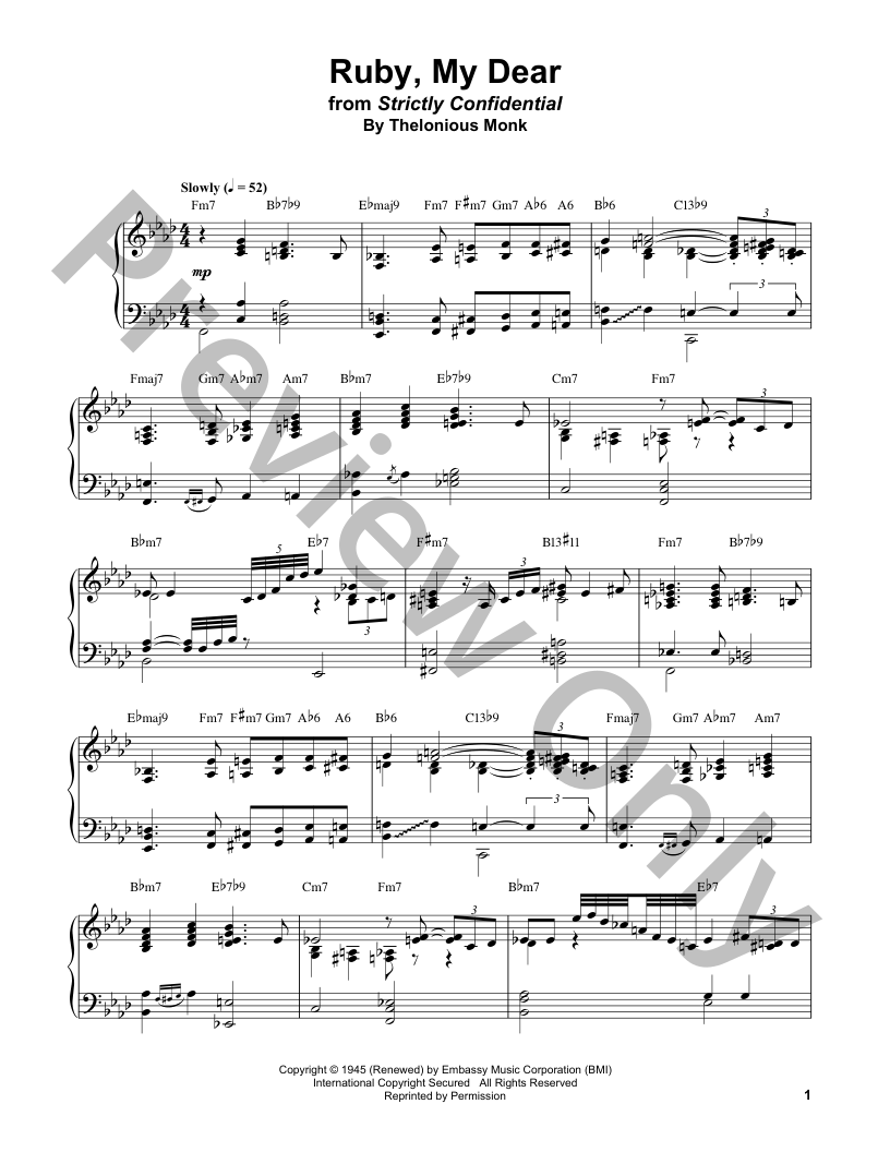 Ruby, My Dear | J.W. Pepper