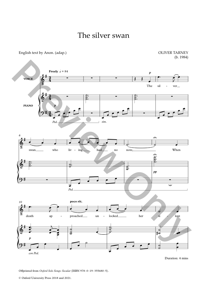 The silver swan | J.W. Pepper