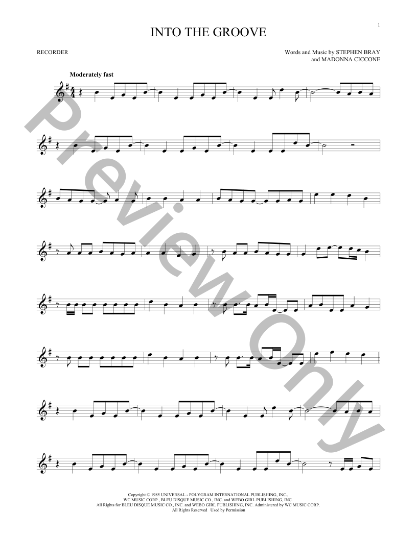 Into The Groove Sheet Music | J.W. Pepper