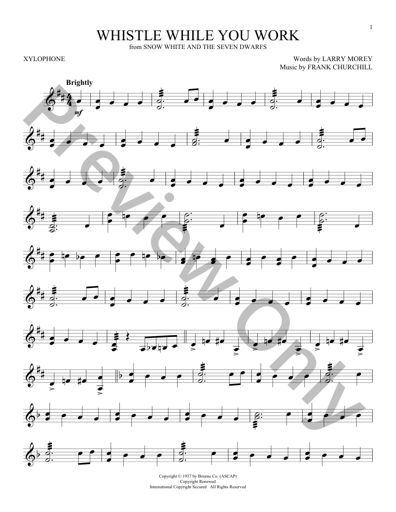 Whistle While You Work Sheet Music | J.W. Pepper