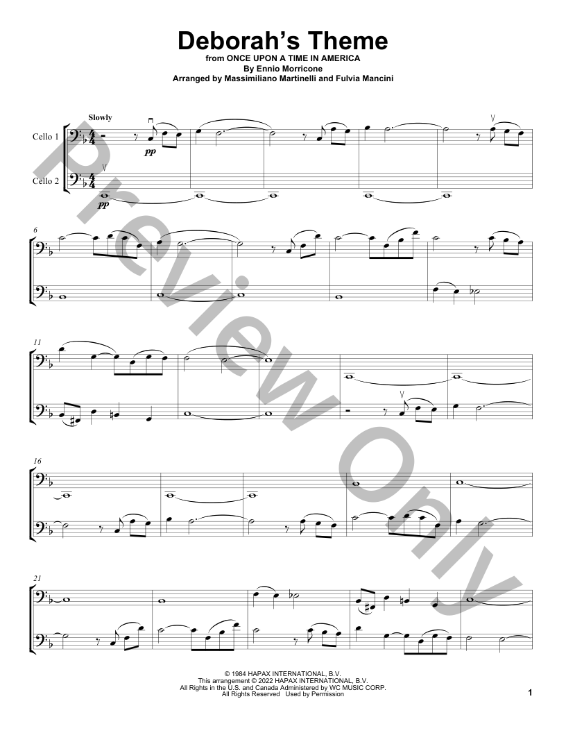 Deborah's Theme Sheet Music | J.W. Pepper