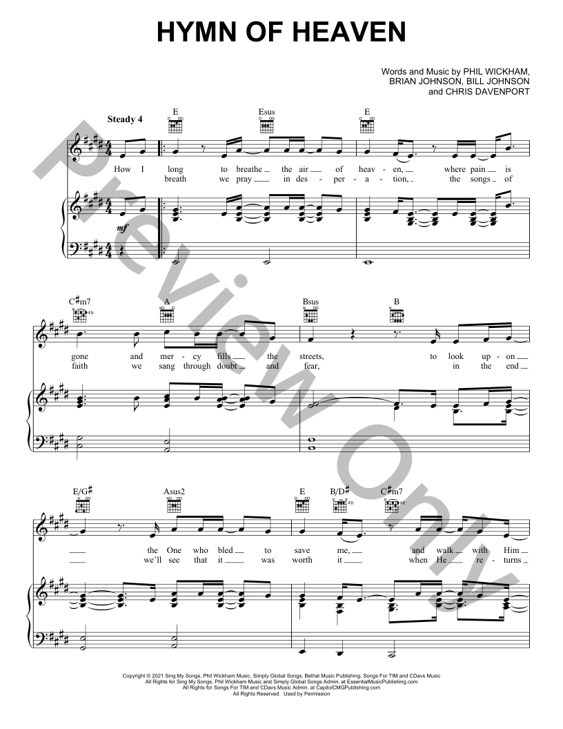 Hymn Of Heaven P/V/G Sheet Music | J.W. Pepper