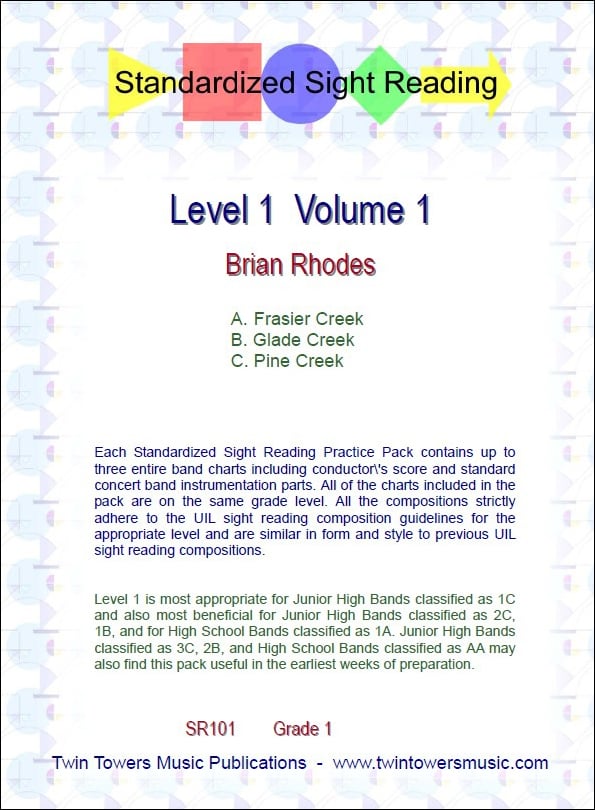 Sight Reading Practice Pack Level 1 Volume 1 Concert Band Sheet Music ...