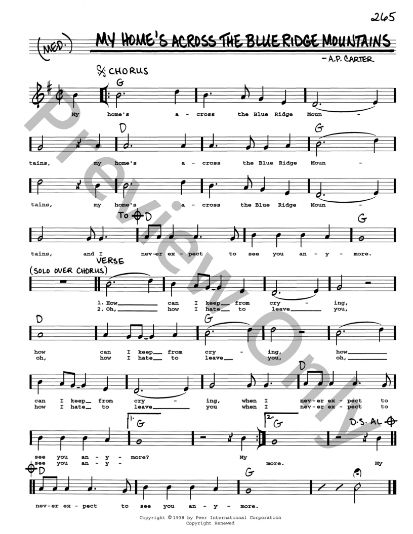 My Home's Across The Blue Ridge Mountains | J.W. Pepper