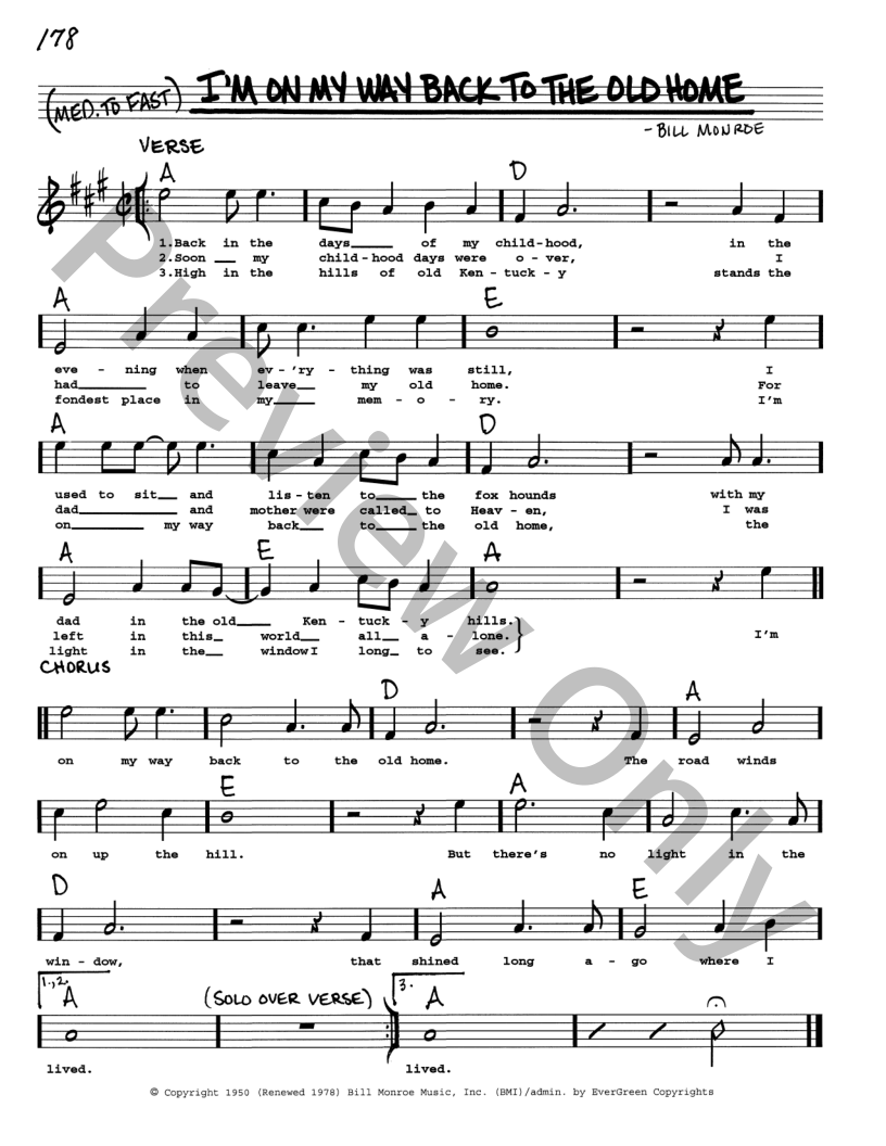I'm On My Way Back To The Old Home P/V/G Sheet Music | J.W. Pepper