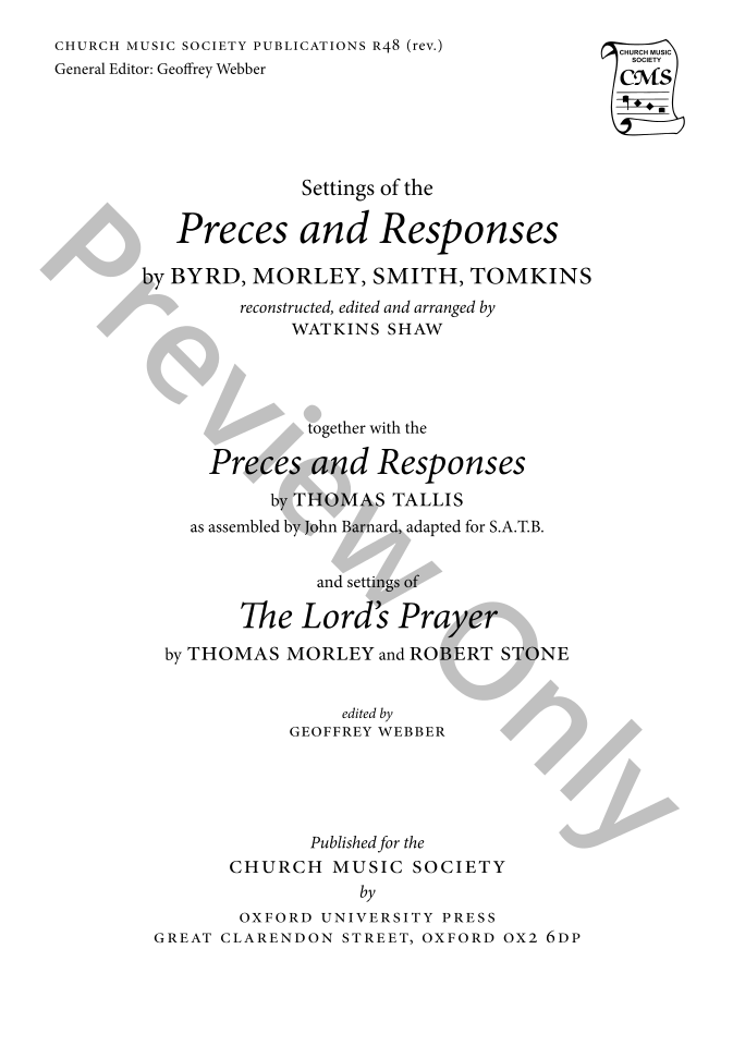 Preces and Responses Choral Sheet Music | J.W. Pepper