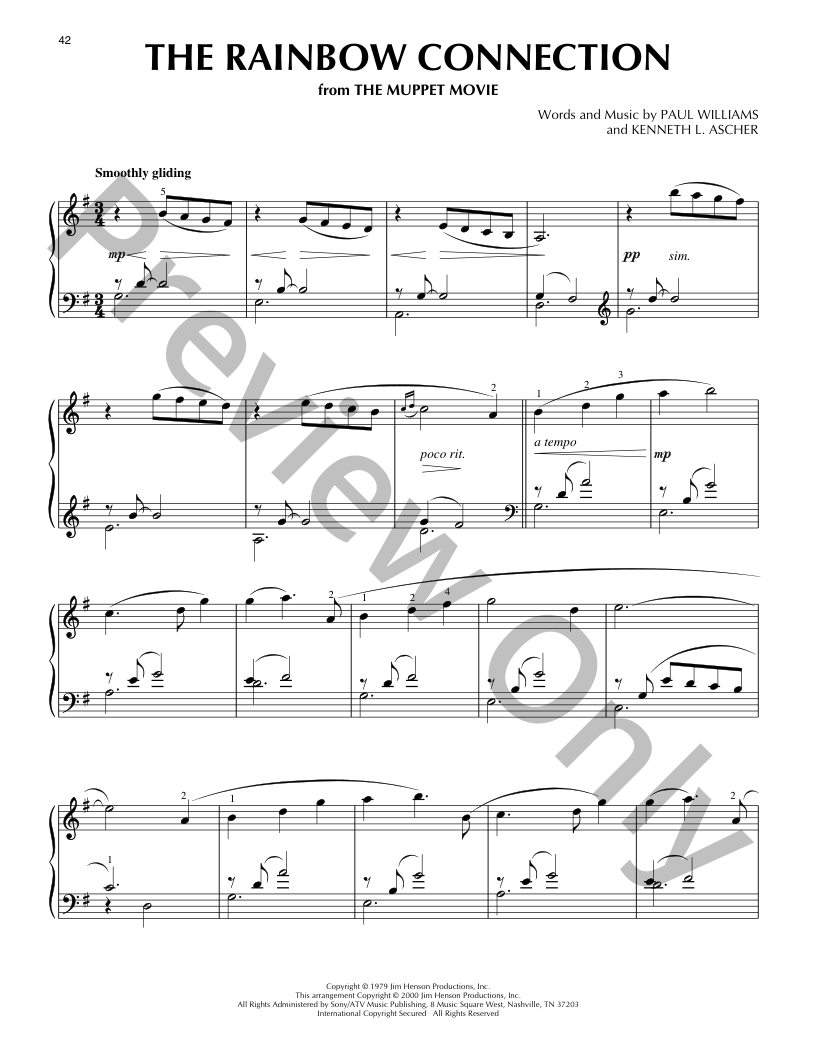 The Rainbow Connection Piano Sheet Music | J.W. Pepper