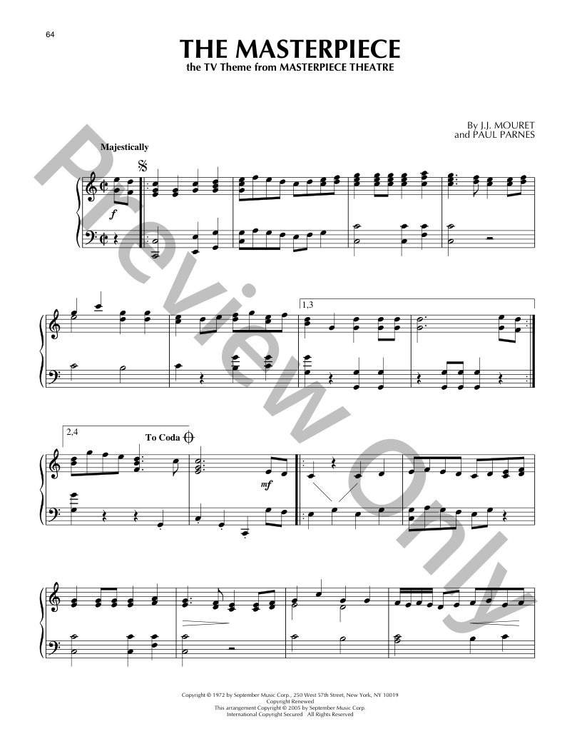 The Masterpiece Piano Sheet Music | J.W. Pepper