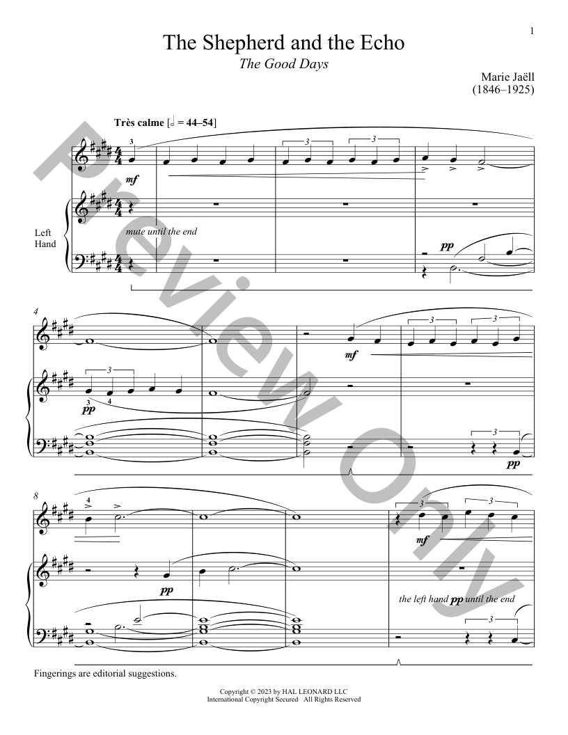 The Shepherd and the Eacho Piano Sheet Music | J.W. Pepper
