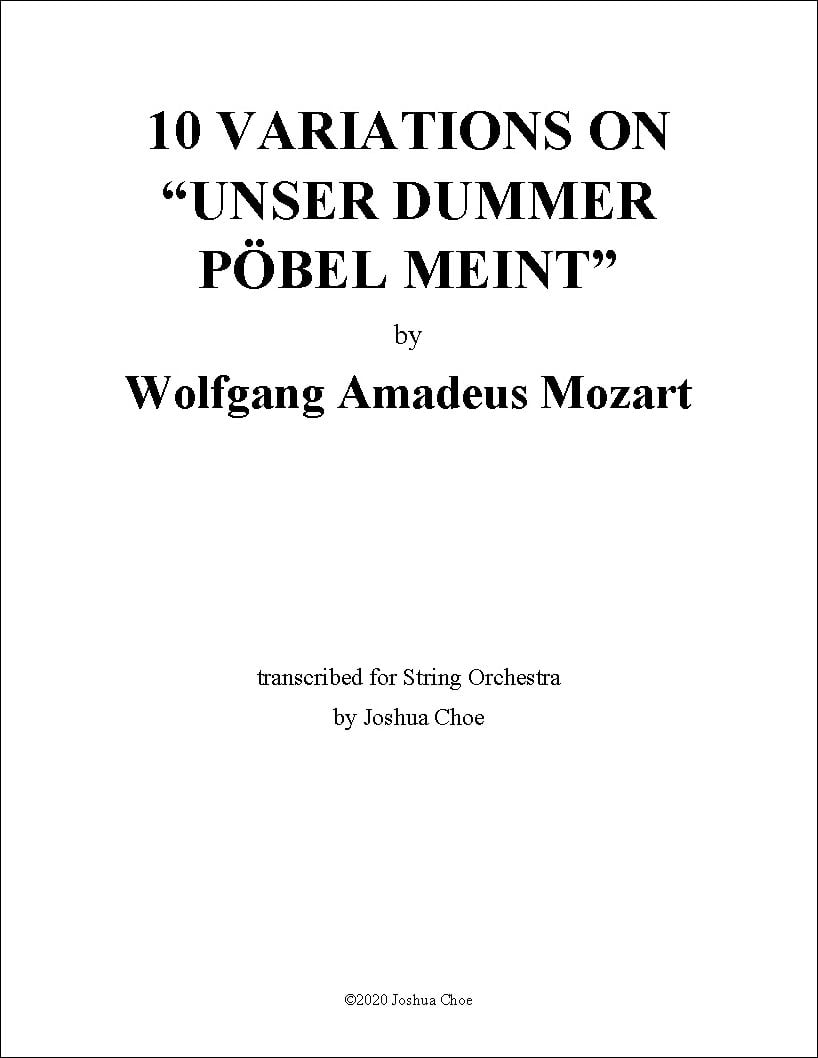 10 Variations on Unser dummel Poebel Meint | J.W. Pepper