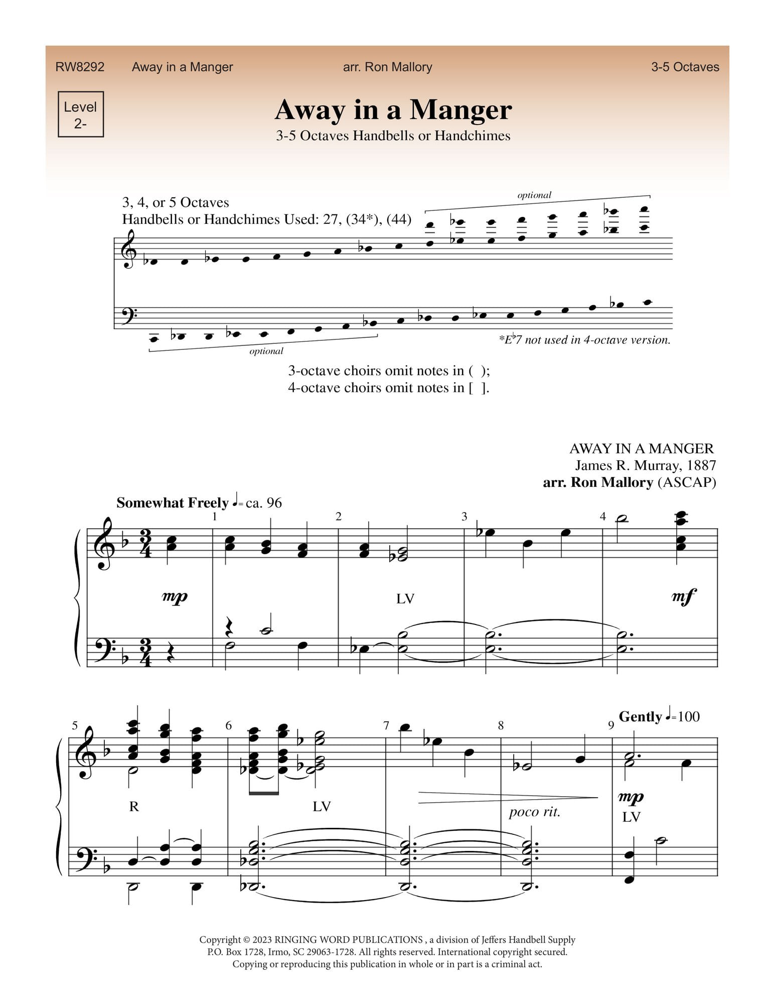 Away In A Manger Handbell Sheet Music | J.W. Pepper