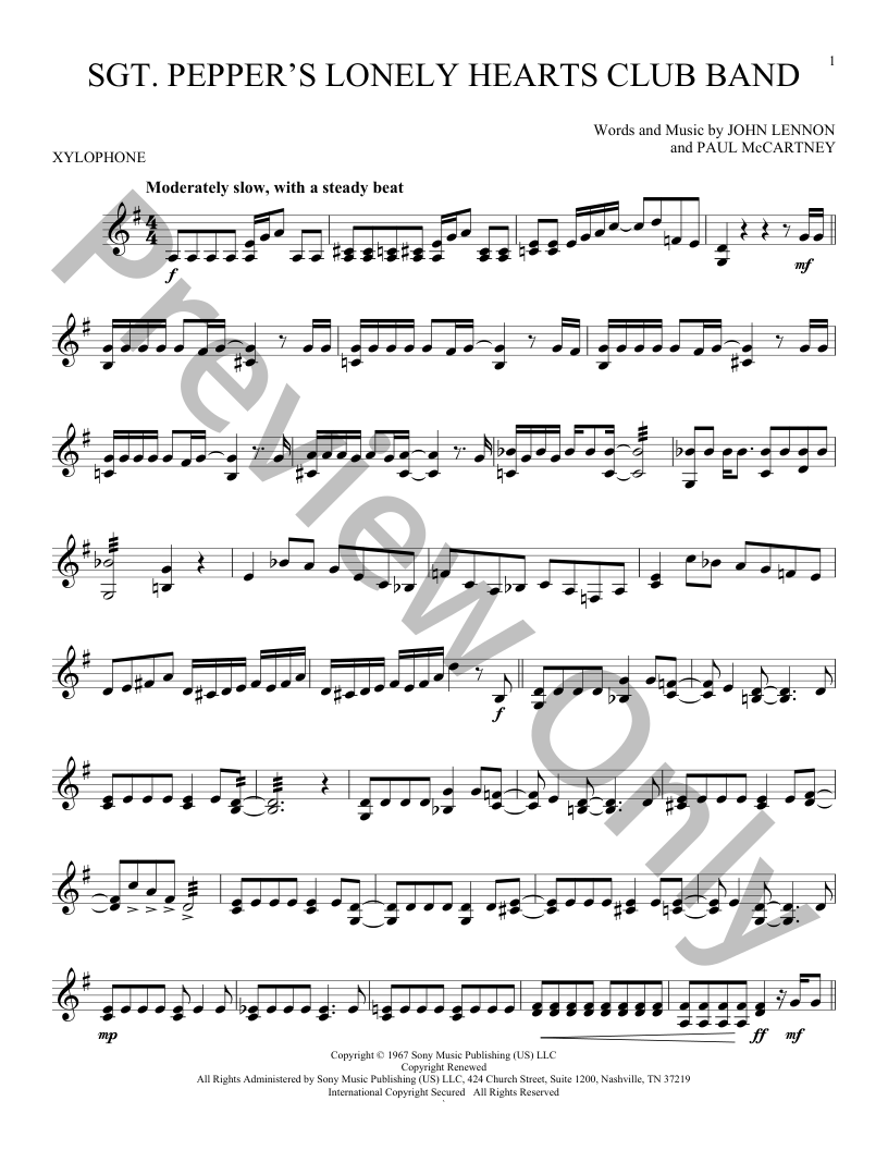 Sergeant Pepper's Lonely Hearts Club Band Sheet Music | J.W. Pepper