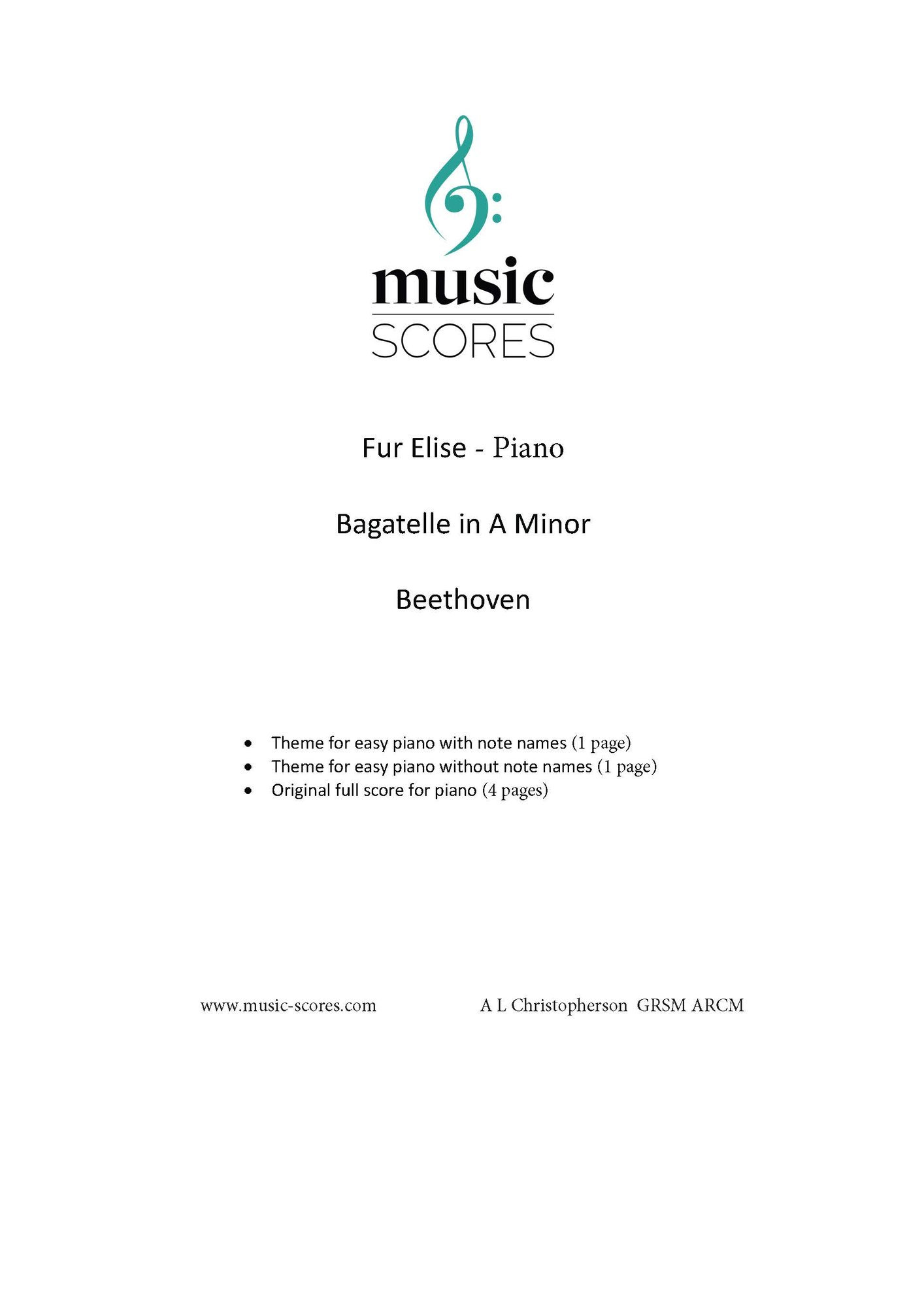 Fur Elise easy piano | J.W. Pepper