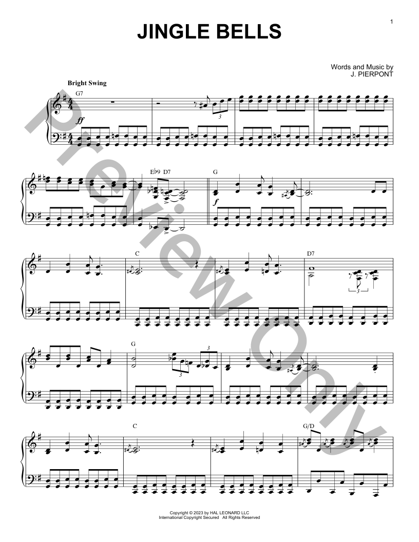Jingle Bells (Boogie Woogie version) Piano Sheet Music | J.W. Pepper