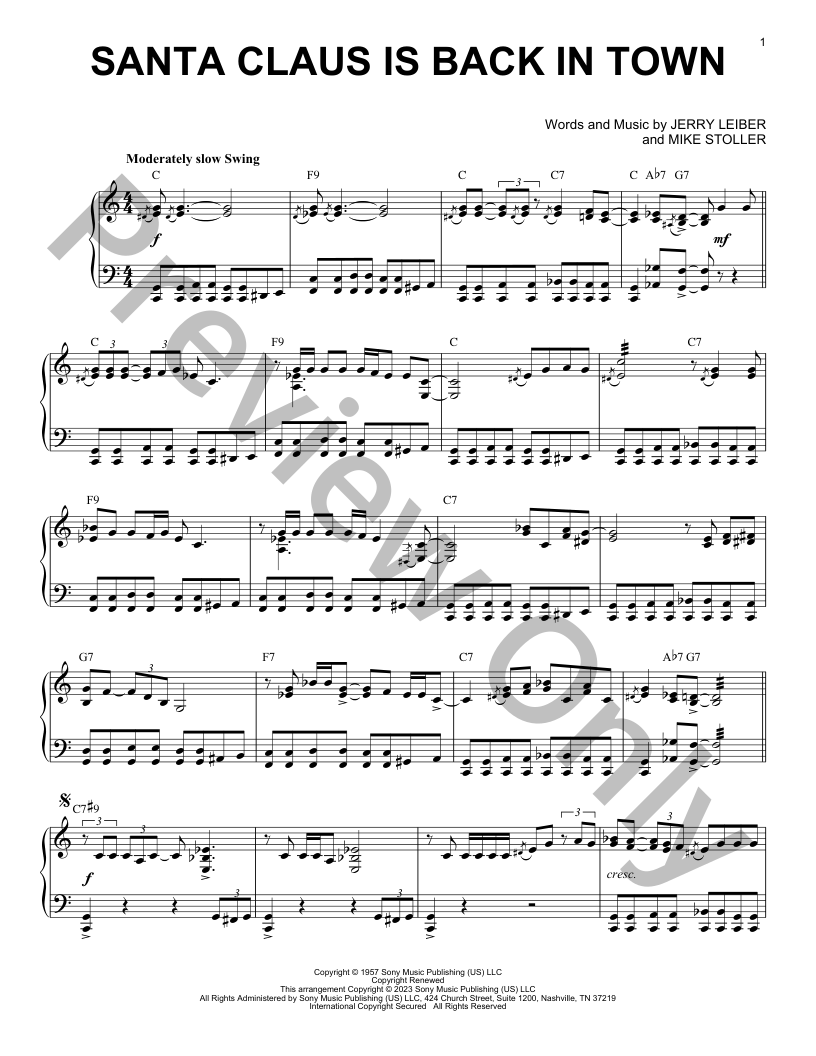 Santa Claus Is Back In Town (Boogie Woogie version) Piano Sheet Music ...