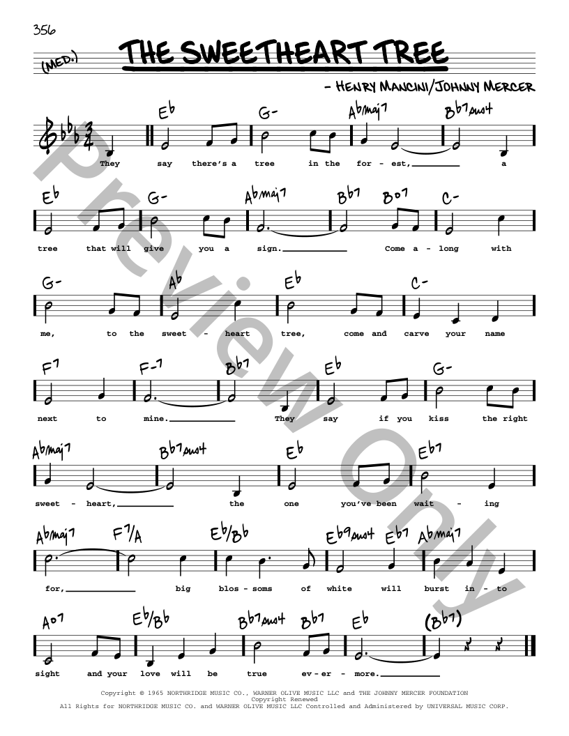 The Sweetheart Tree P/V/G Sheet Music | J.W. Pepper