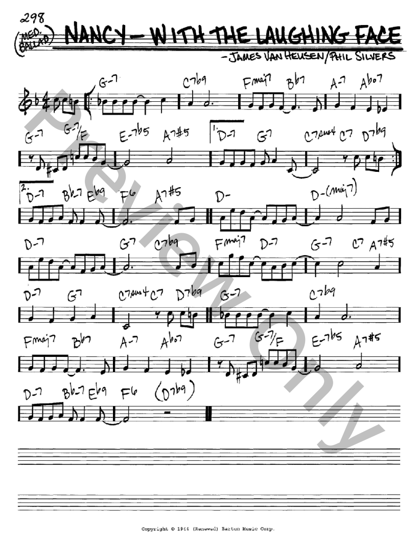 Nancy With The Laughing Face P/V/G Sheet Music | J.W. Pepper