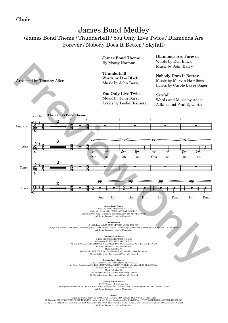 James Bond Medley Choral Sheet Music | J.W. Pepper