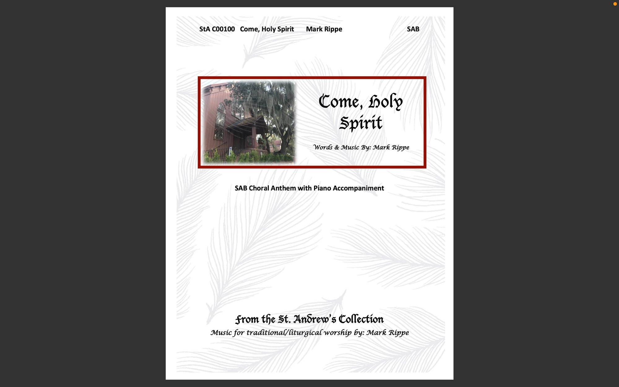 Come, Holy Spirit (StA C00100) Choral Sheet Music | J.W. Pepper