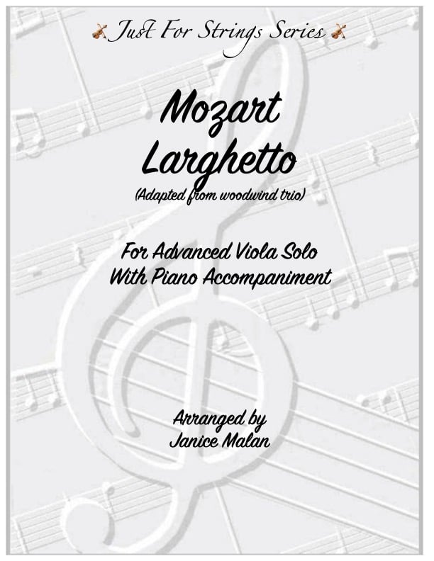 Mozart Larghetto for Advanced Viola Solo Sheet Music | J.W. Pepper
