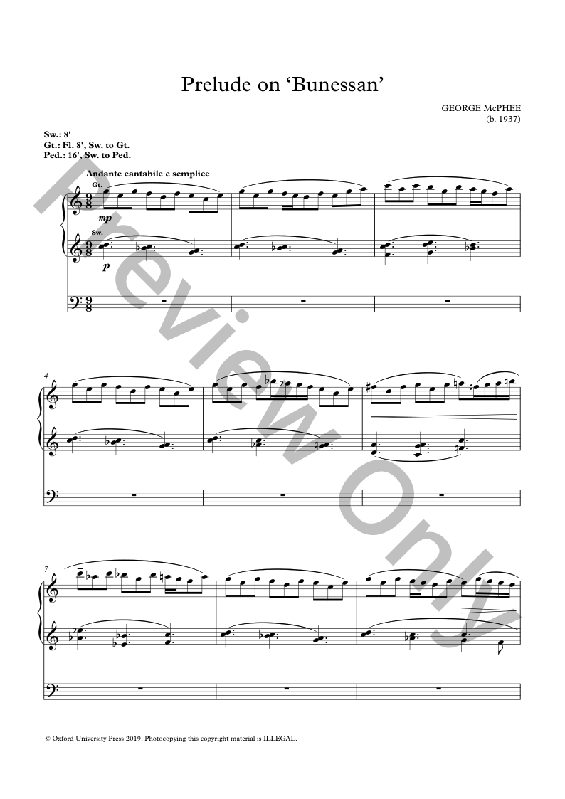 Prelude on 'Bunessan' Organ Sheet Music | J.W. Pepper