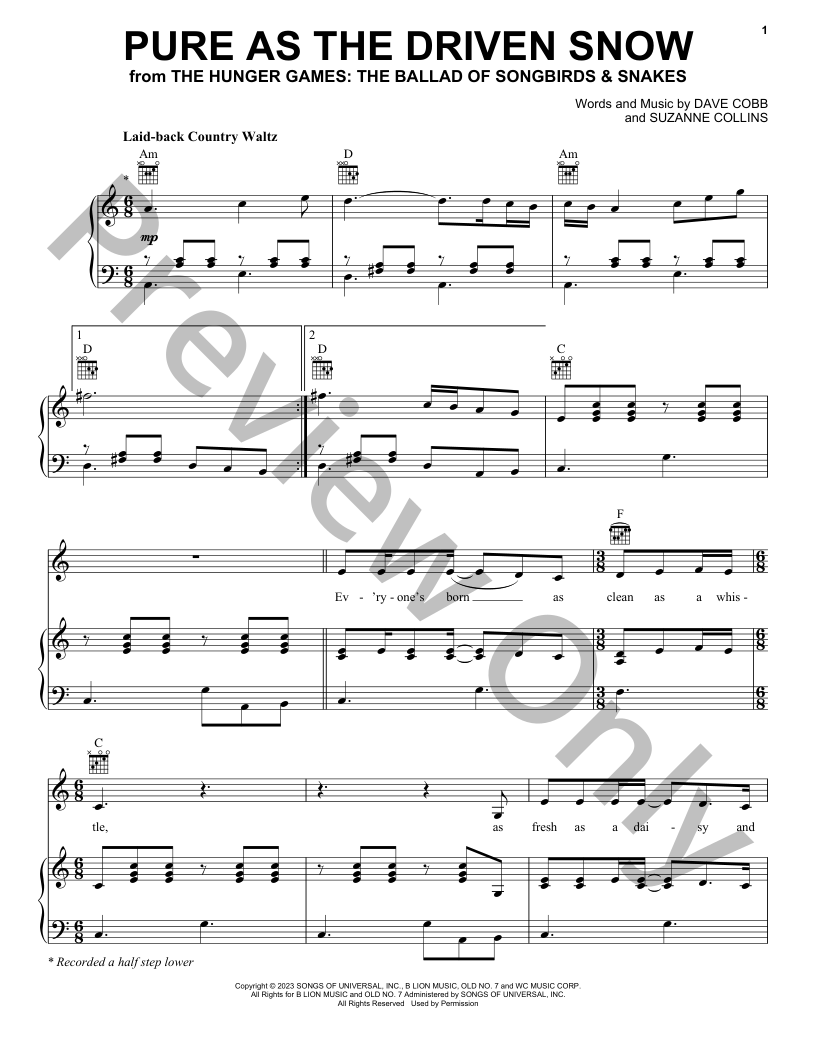 Pure As The Driven Snow P/V/G Sheet Music | J.W. Pepper