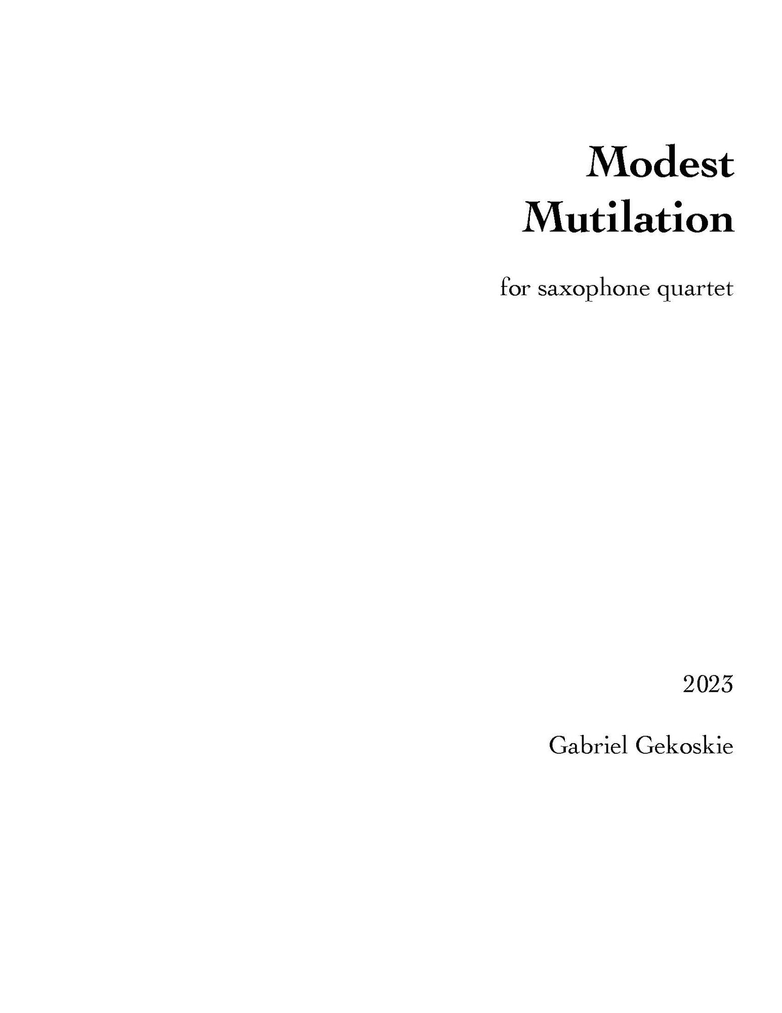 Modest Mutilation | J.W. Pepper
