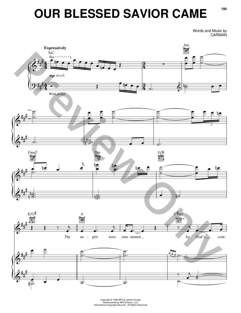 Our Blessed Savior Came | J.W. Pepper