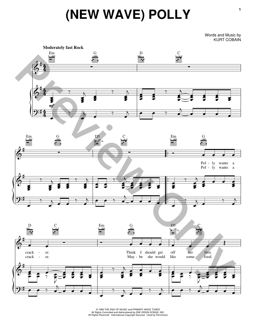 (New Wave) Polly P/V/G Sheet Music | J.W. Pepper