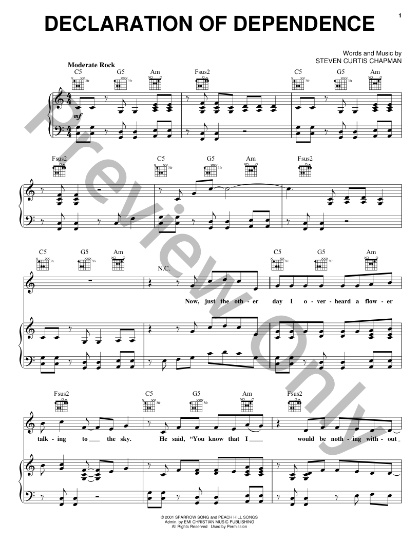 Declaration of Dependence | J.W. Pepper