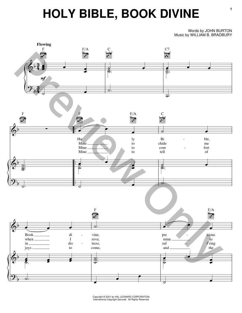 Holy Bible, Book Divine P/V/G Sheet Music | J.W. Pepper