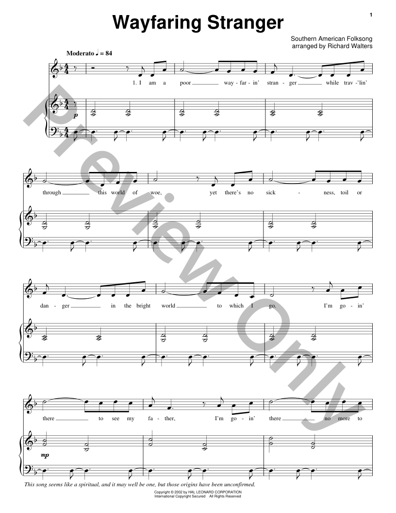 Wayfaring Stranger | J.W. Pepper