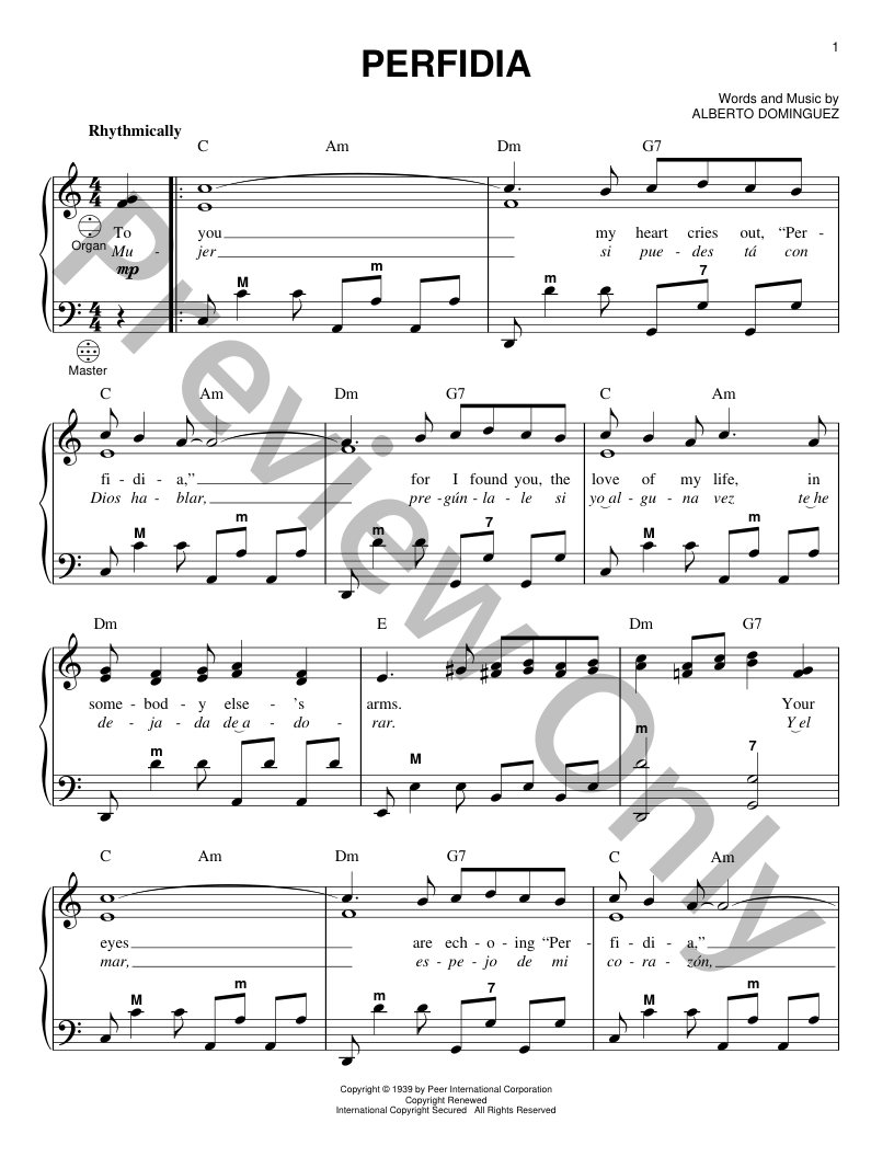 Perfidia (Accordion) Sheet Music | J.W. Pepper