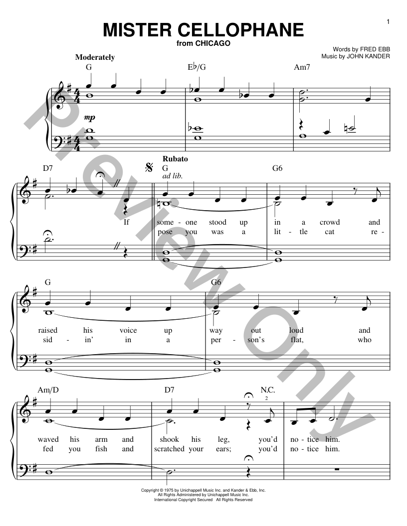 Mister Cellophane | J.W. Pepper