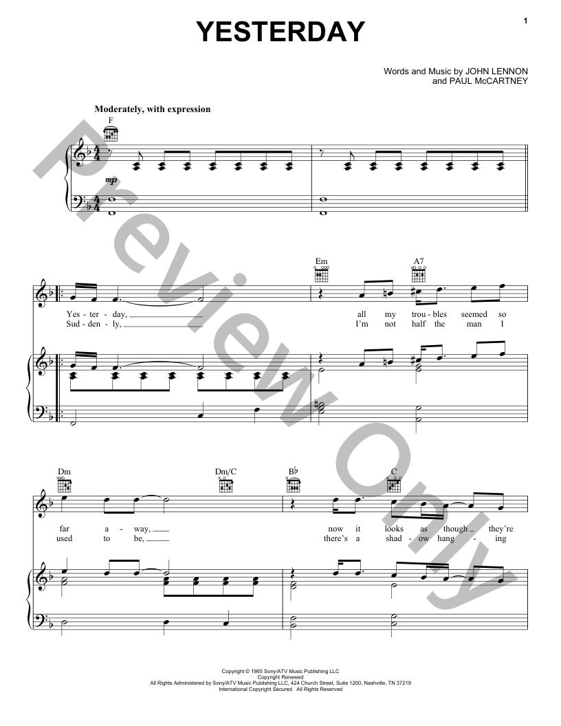 Yesterday | J.W. Pepper