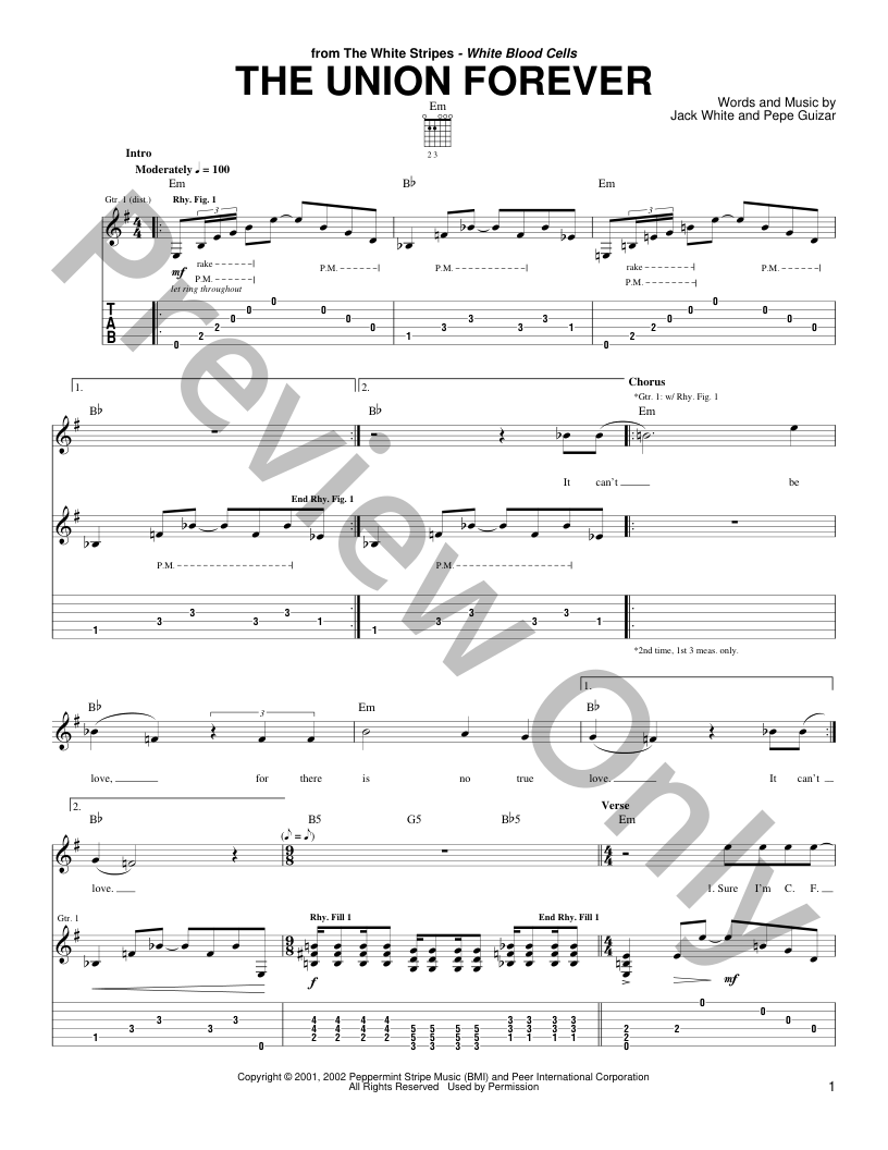 The Union Forever Guitar/Fretted Sheet Music | J.W. Pepper
