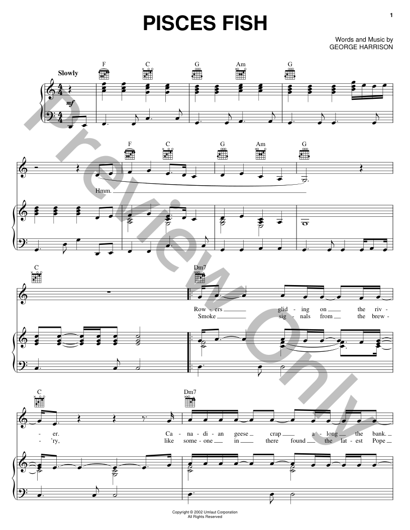 Pisces Fish P/V/G Sheet Music | J.W. Pepper