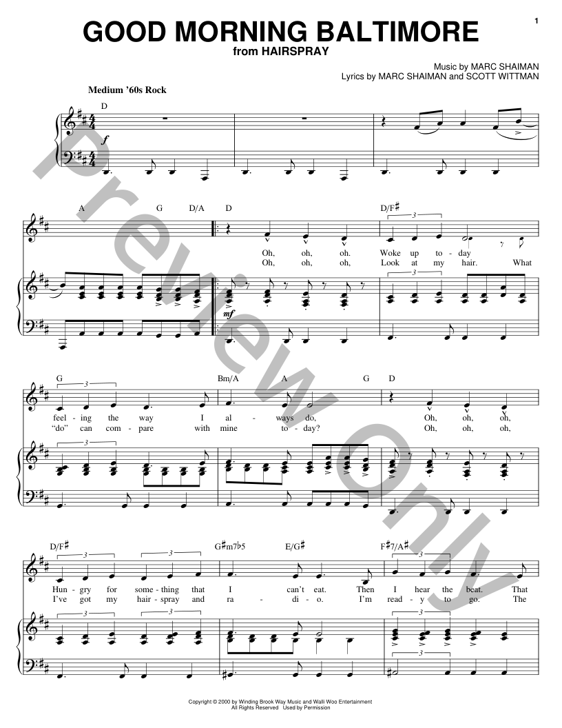 Good Morning Baltimore P/V/G Sheet Music | J.W. Pepper