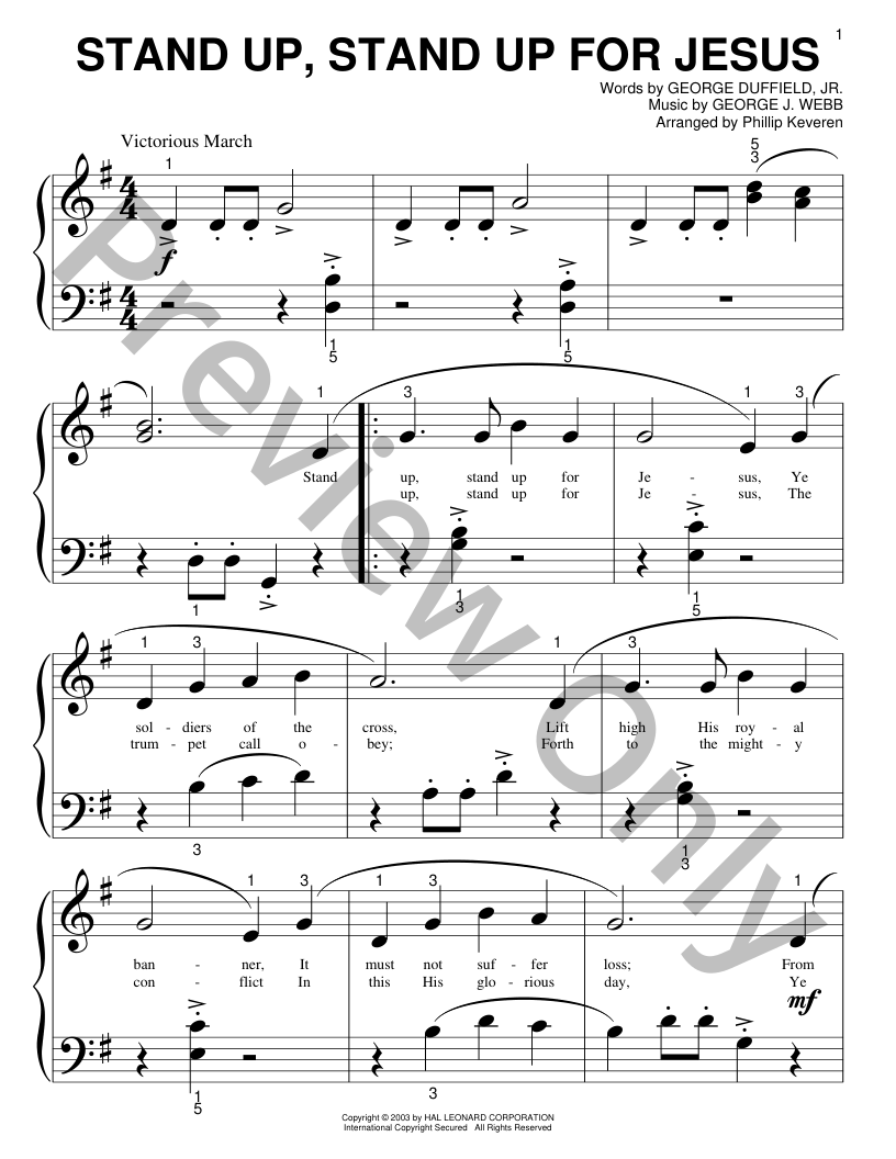 Stand Up, Stand up for Jesus | J.W. Pepper